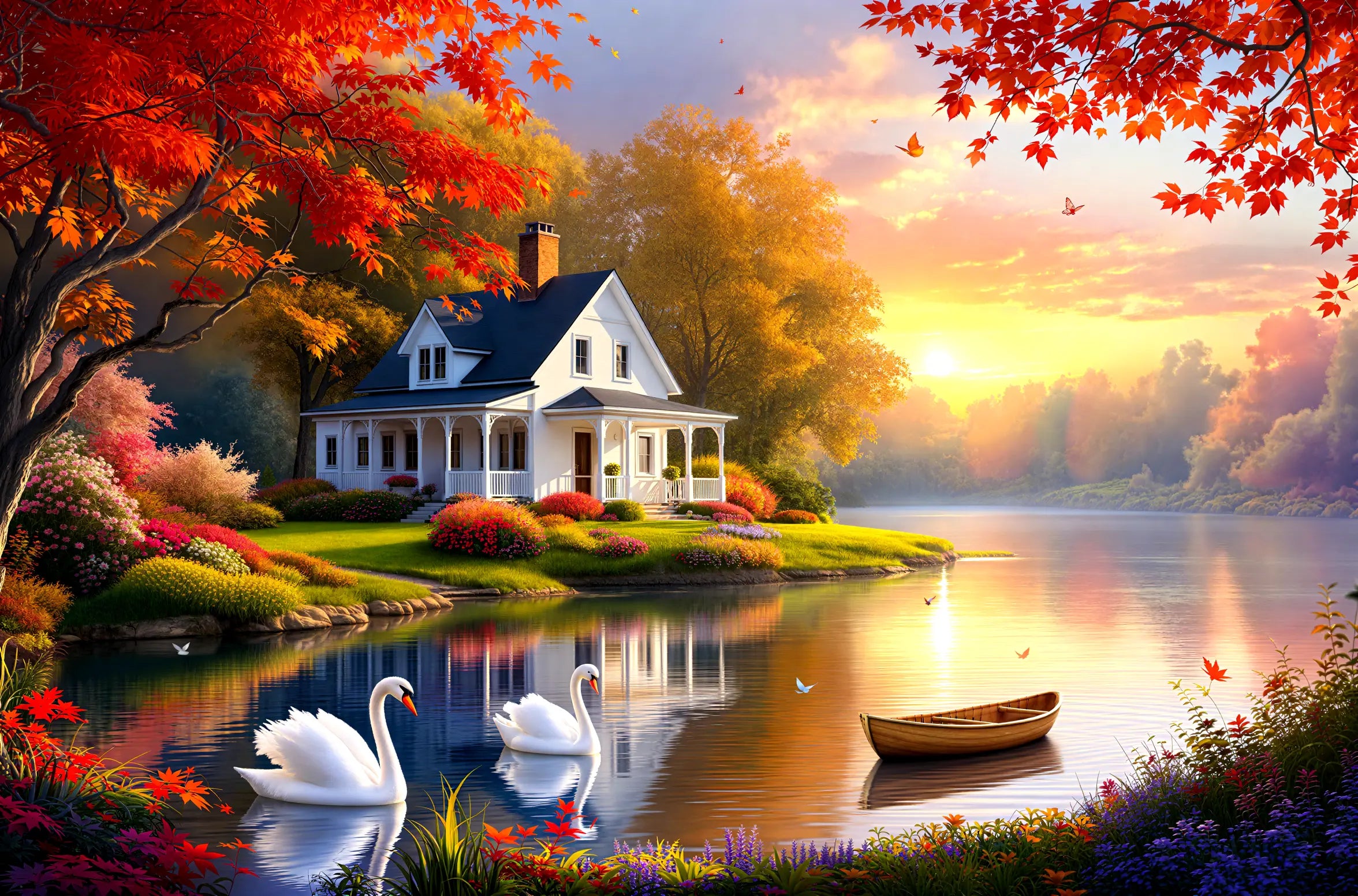 Charming Lake House Jigsaw Puzzle for Family Fun – Jigsaw Art Store
